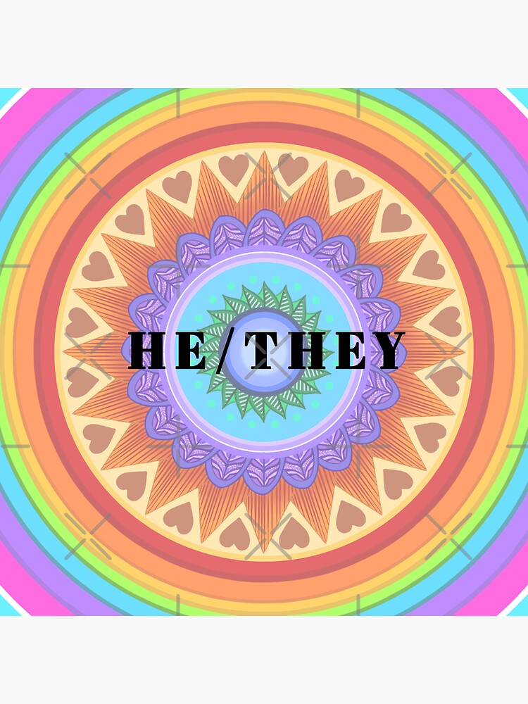 "He/They" Sticker by SurrealSupply | Redbubble