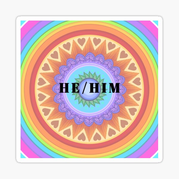 "He/ Him" Sticker for Sale by SurrealSupply | Redbubble