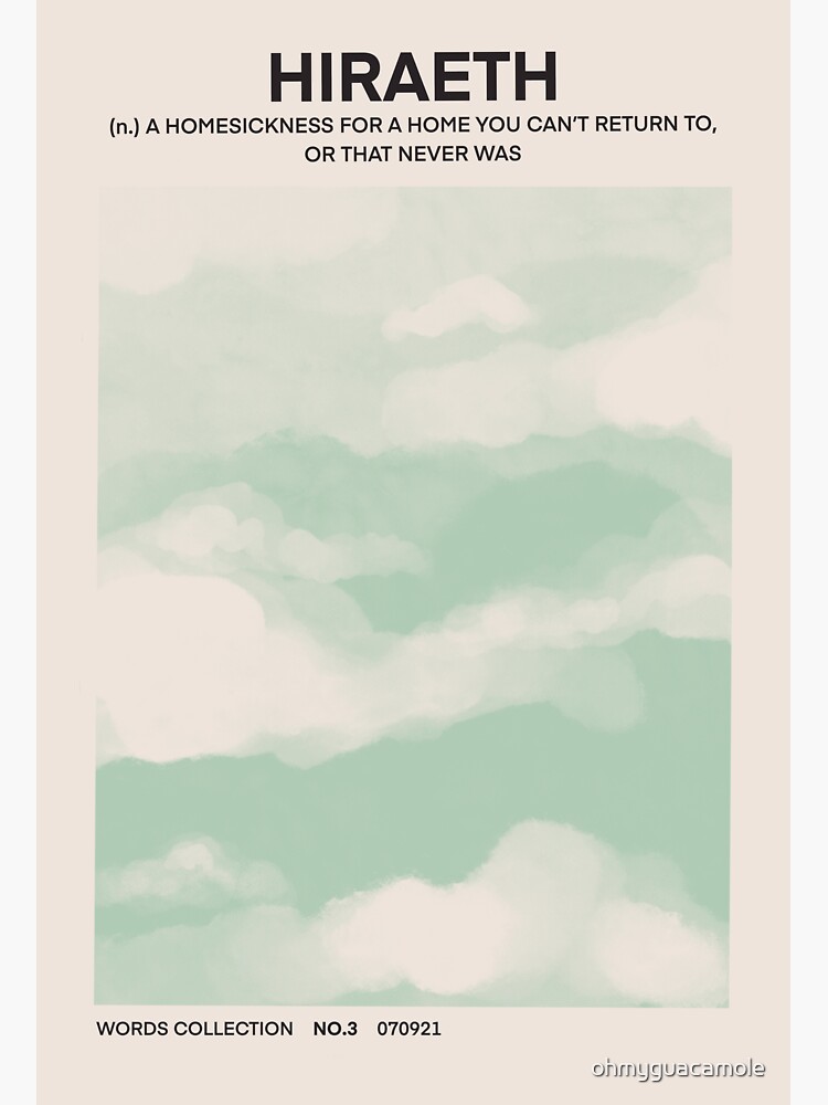 "Hiraeth meaningful word poster" Sticker for Sale by ohmyguacamole ...