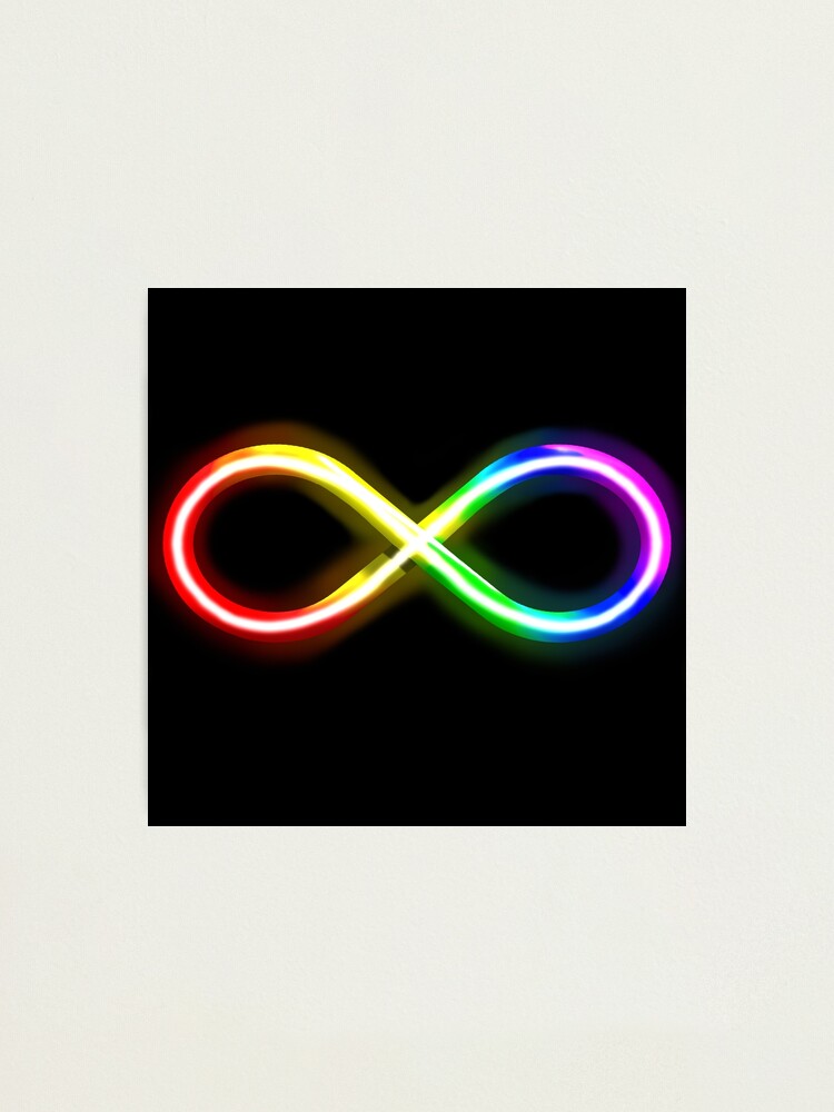 Lámina fotográfica «Aceptación del autismo (arco iris infinito de neón ...