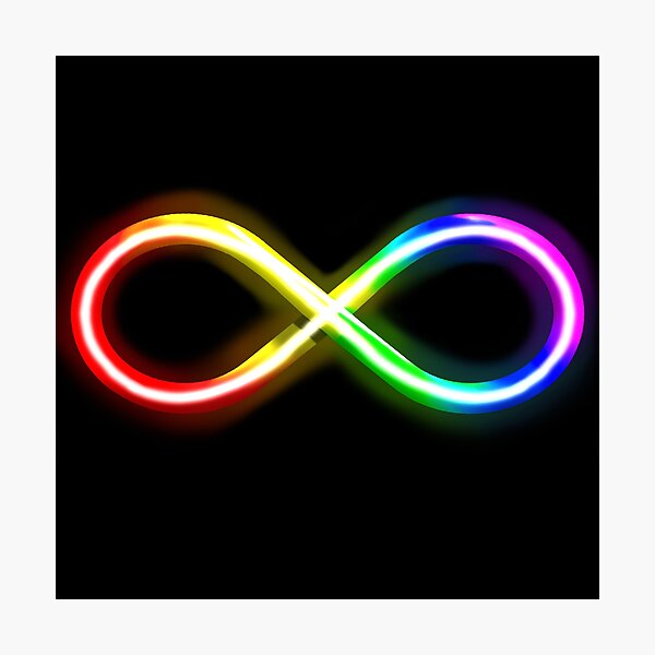 Lámina fotográfica «Aceptación del autismo (arco iris infinito de neón ...