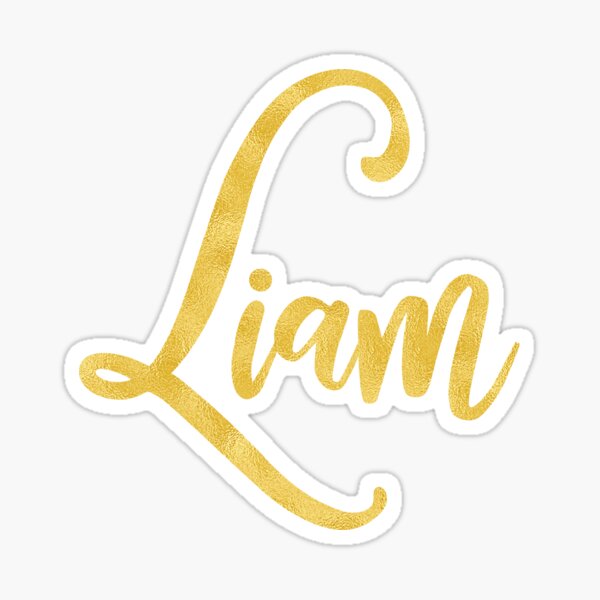 Pegatina for Sale con la obra «Nombre Liam metálico dorado» de AmyOlsen ...