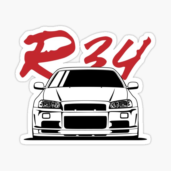 "Skyline R34 GTR" Sticker for Sale by OlegMarkaryan | Redbubble