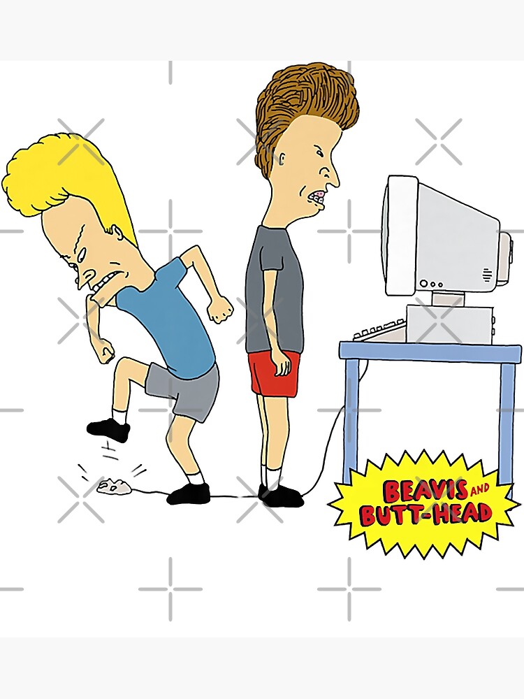 Couple beavis butthead cannot use computer Premium Matte Vertical ...