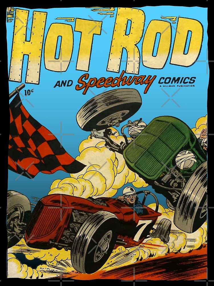 "Vintage Comic Book, Hot Rod and Speedway Comics" Art Print by Mount ...