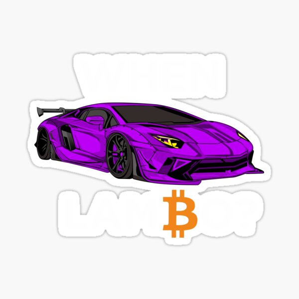"When Lamborghini Aventador Bitcoin Crypto" Sticker for Sale by ...