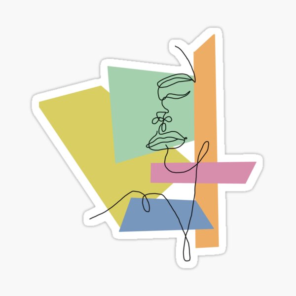 "Geometric face line art" Sticker for Sale by CaitlynnsArt | Redbubble