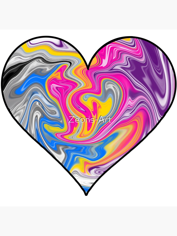 "PanRomantic Asexual Abstract Pride Flag Heart" Poster for Sale by ...