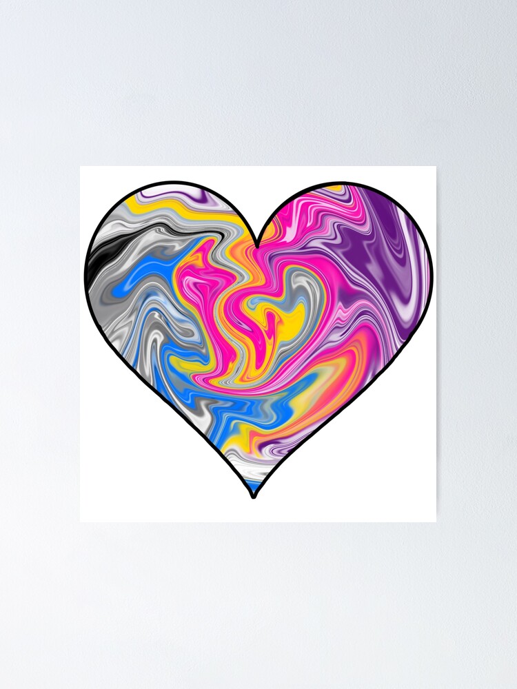 "PanRomantic Asexual Abstract Pride Flag Heart" Poster for Sale by ...