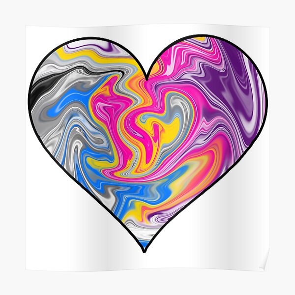 "PanRomantic Asexual Abstract Pride Flag Heart" Poster for Sale by ...