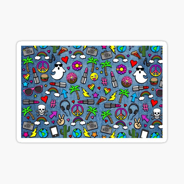 "Patches on Denim" Sticker for Sale by DaniKates | Redbubble