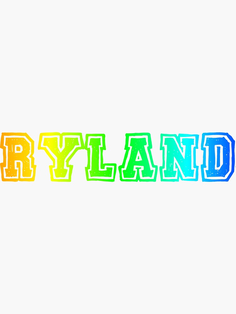 "RYLAND in rainbow color" Sticker for Sale by pironstouse | Redbubble