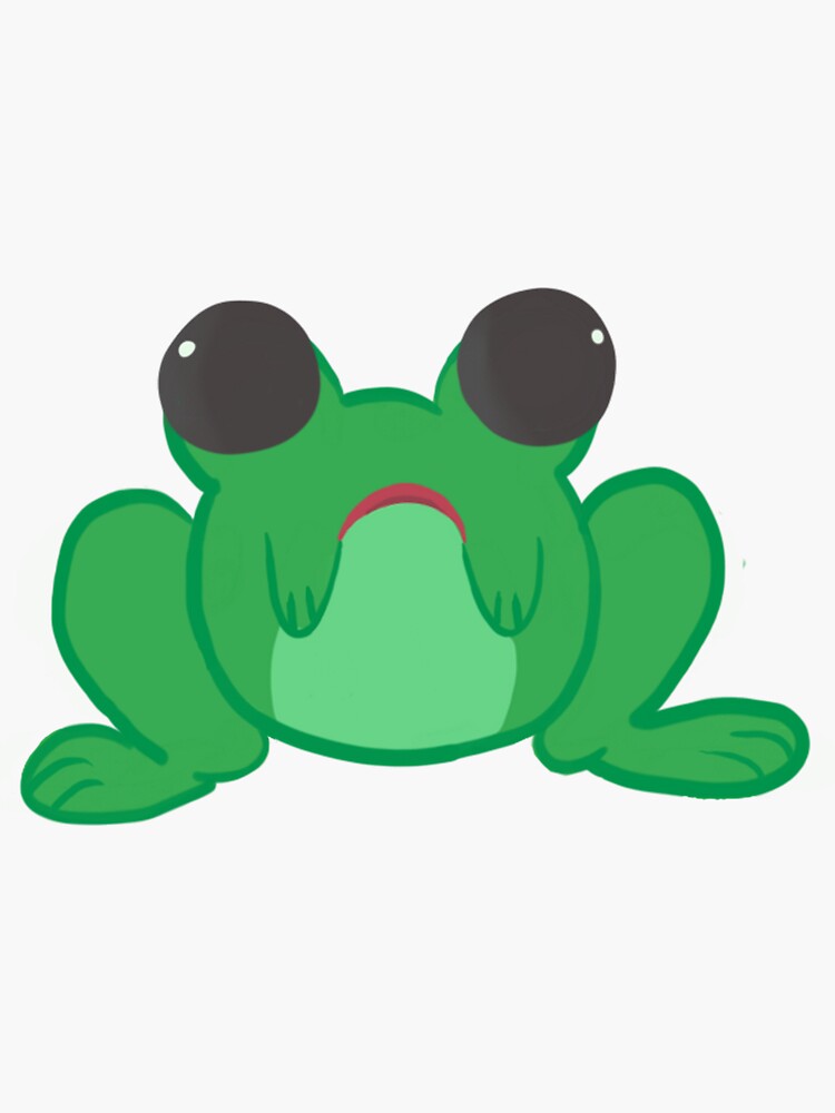 "Cute Grumpy Cartoon Frog" Sticker for Sale by bell-bow | Redbubble