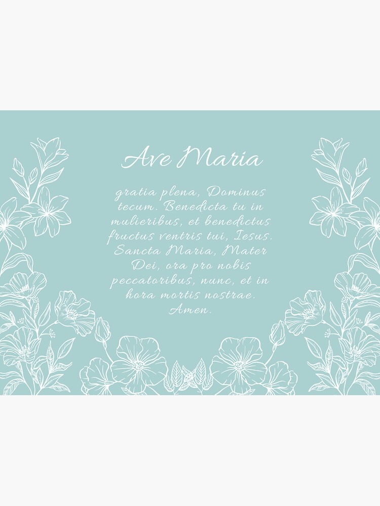 "Ave Maria (Floral Background) " Sticker for Sale by PeriwinkleStars ...