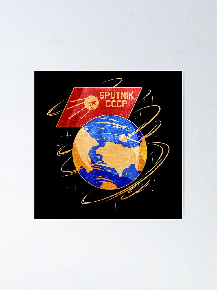 "Retro Sputnik Space Satellite Russian Soviet Union" Poster for Sale by ...
