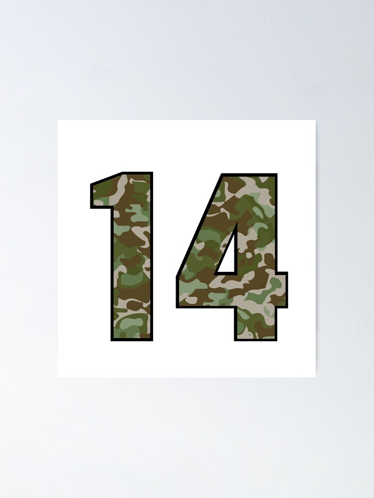 "Army Camouflage Number fourteen Soldiers Lucky Number 14" Poster by ...