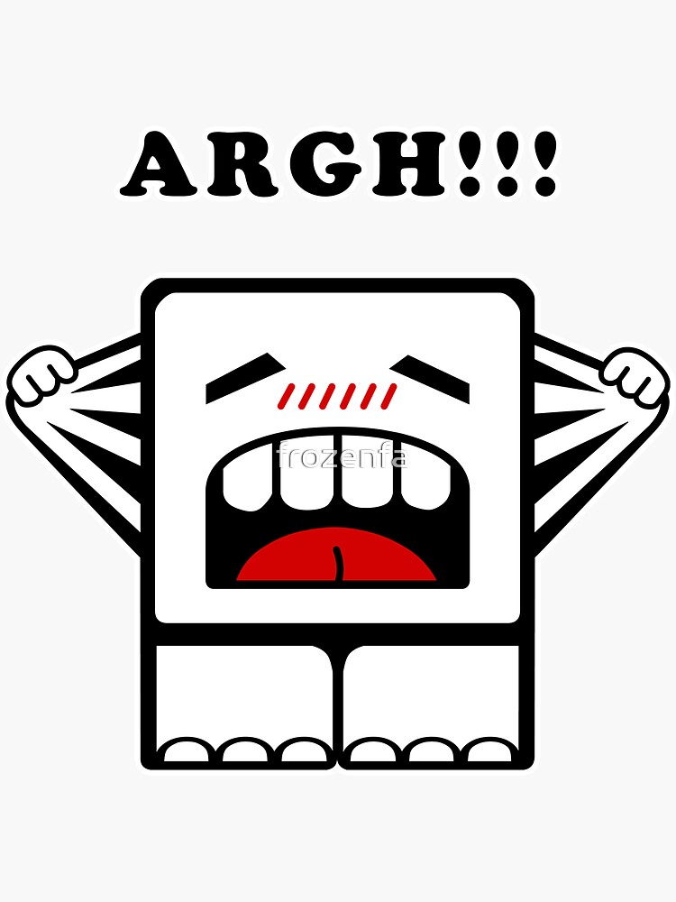 "ARGH!!!" Sticker for Sale by frozenfa | Redbubble