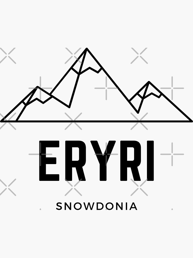"Eryri- Snowdonia ( Black)" Sticker for Sale by Vimbuy | Redbubble