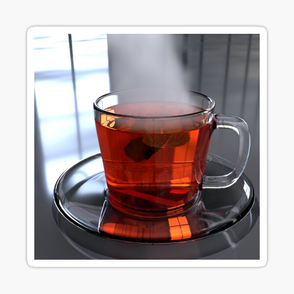 "Tea cup realistic render" Sticker for Sale by nadav3d | Redbubble