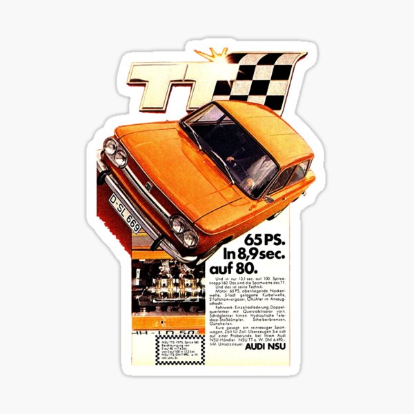 "NSU PRINZ TT - ADVERT" Sticker for Sale by ThrowbackM3 | Redbubble
