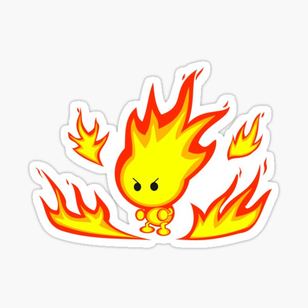 "cute cartoon fire element" Sticker by Panya-Design | Redbubble