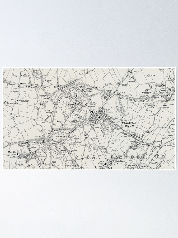 "Map Of Cleator Moor - 1888" Poster for Sale by seanduffy | Redbubble