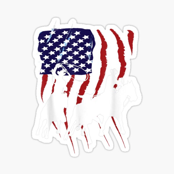 "Rodeo Team Roping Distressed Grunge USA Cowboy" Sticker for Sale by ...
