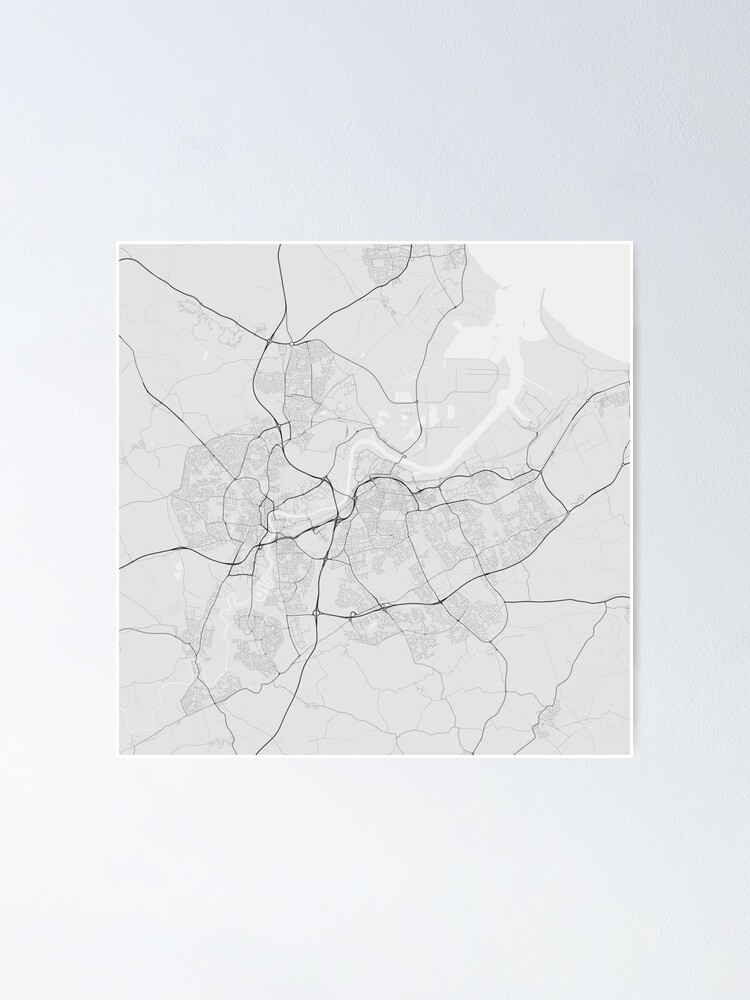 Póster «Middlesbrough, mapa de Inglaterra. (Negro sobre blanco)» de ...