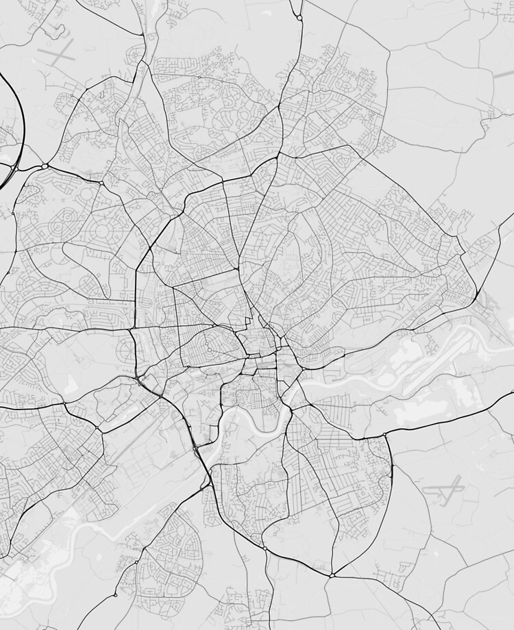"Nottingham, England Map. (Black on white)" iPad Case & Skin for Sale ...
