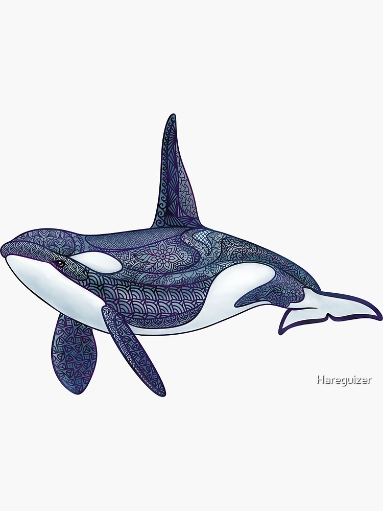 "Orca Zentangle" Sticker for Sale by Hareguizer | Redbubble