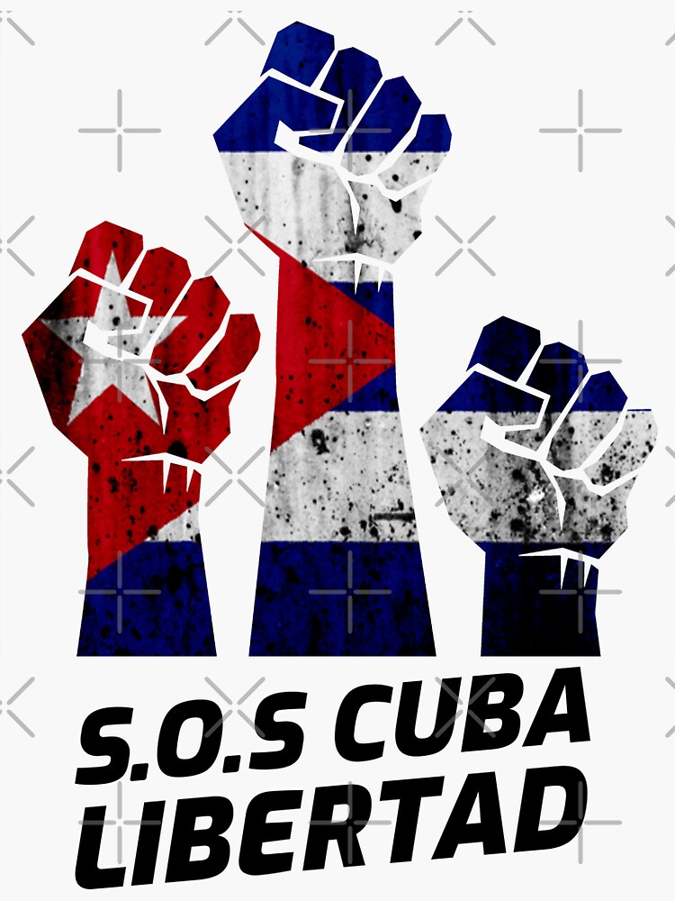 "SOS Cuba Libertad para Cuba" Sticker by DesignByAmyPort | Redbubble