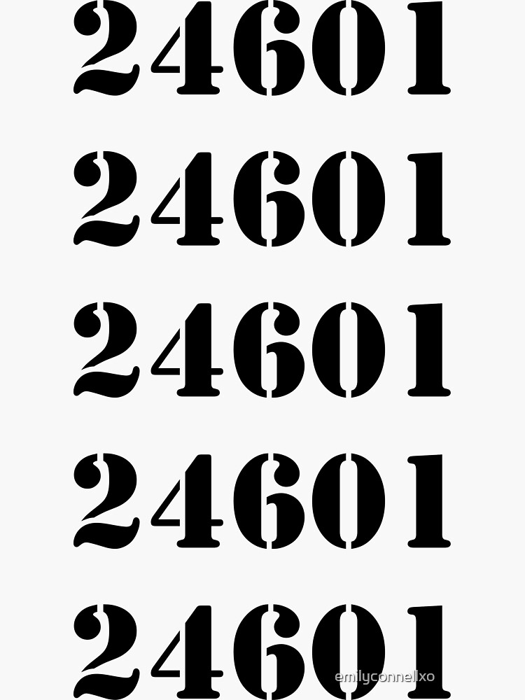 "24601" Sticker for Sale by emilyconnellxo | Redbubble