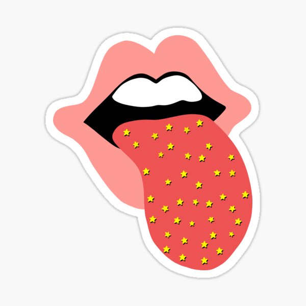 "Pink Stars Tongue" Sticker for Sale by federicopanelli | Redbubble