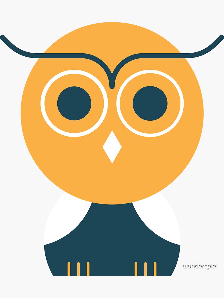 "Wise Owl" Sticker for Sale by wunderspiel | Redbubble