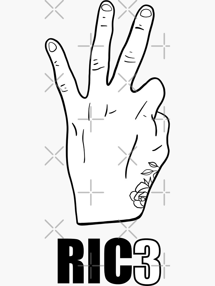 "Ric3 hand graphic" Sticker for Sale by 2Fast 2Capture | Redbubble