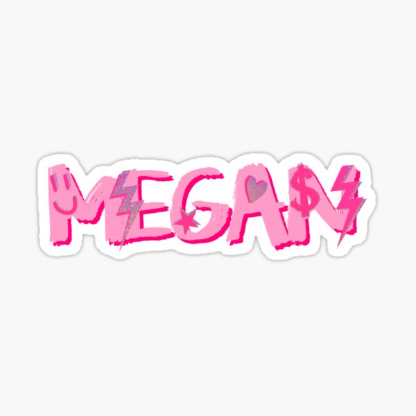 "MEGAN name" Sticker for Sale by juliasantos5 | Redbubble