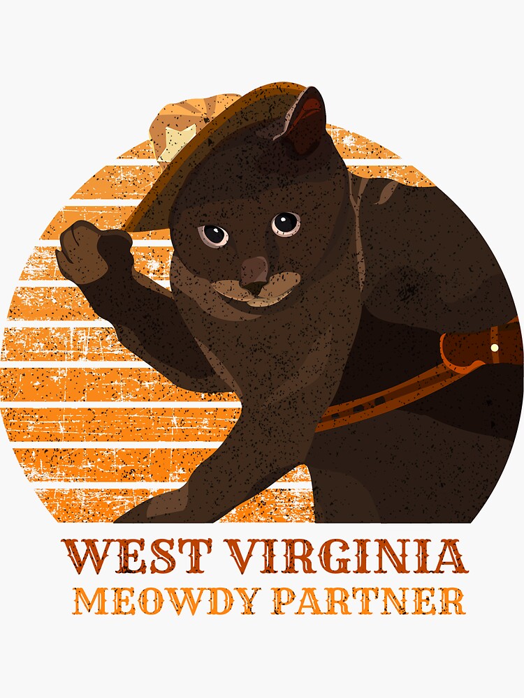 "West Virginia Meowdy Partner" Sticker for Sale by ProArtzilla | Redbubble