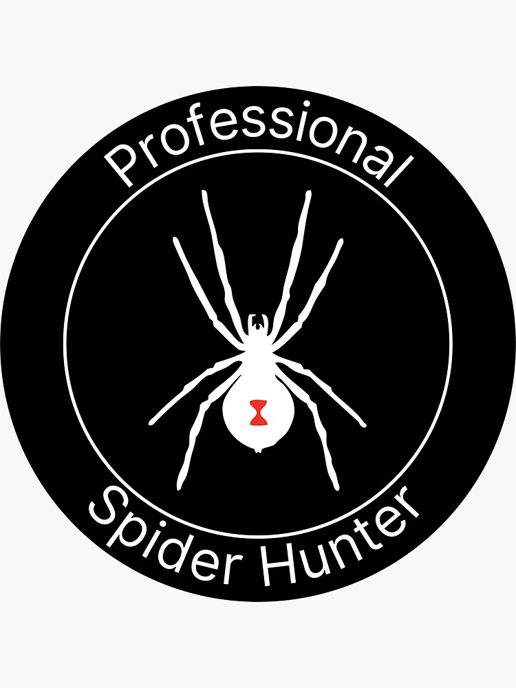 "White Professional Spider Hunter Badge" Sticker for Sale by ...
