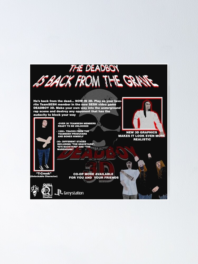 "DEADBOY 3D SESH" Poster by toonvank | Redbubble
