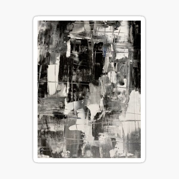 "Black White Abstract Art Geometric Shapes" Sticker for Sale by ...