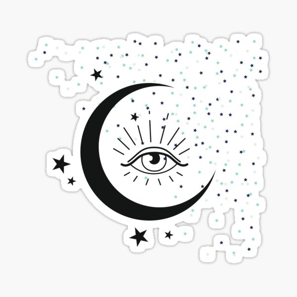 "Third Eye Moon Star Shirt" Sticker for Sale by Thehighermoon | Redbubble