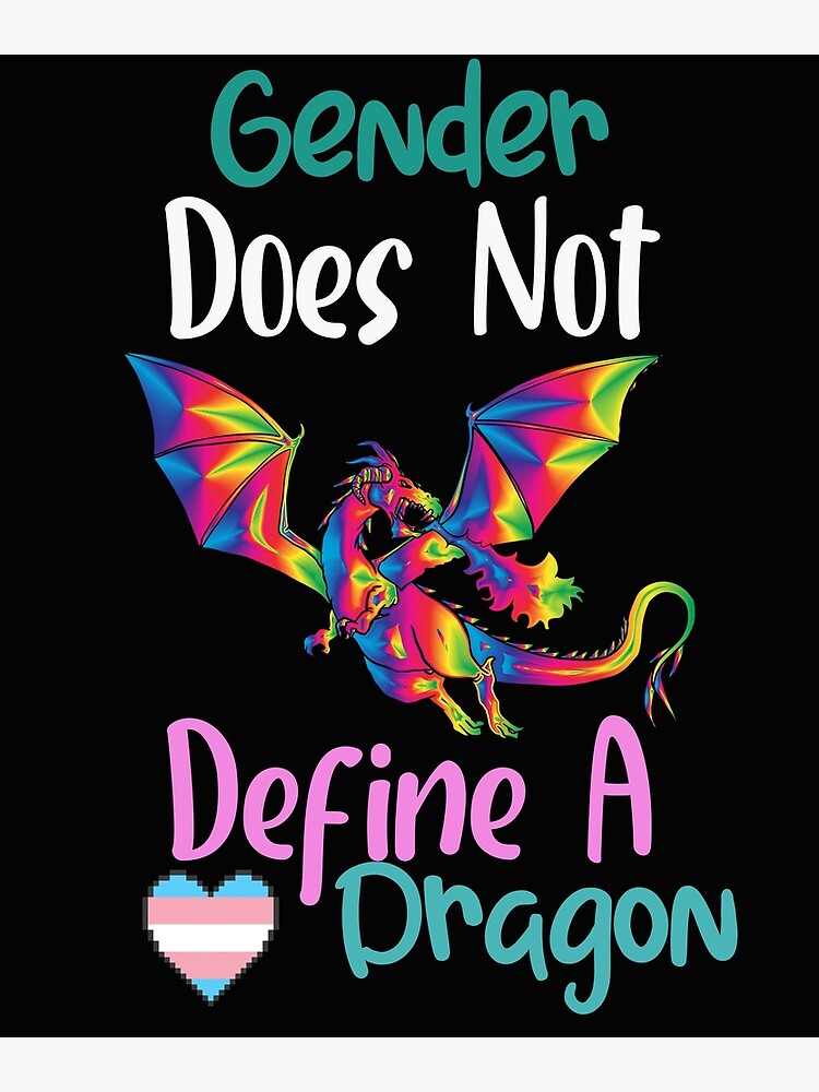 "Gender Does Not Define A Dragon Transgender Pride Unisex Pronoun Non ...