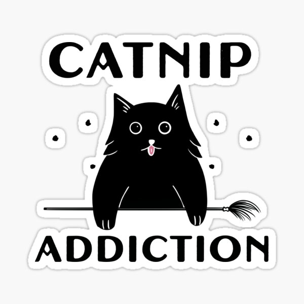 "Catnip addiction" Sticker by vgnheart | Redbubble