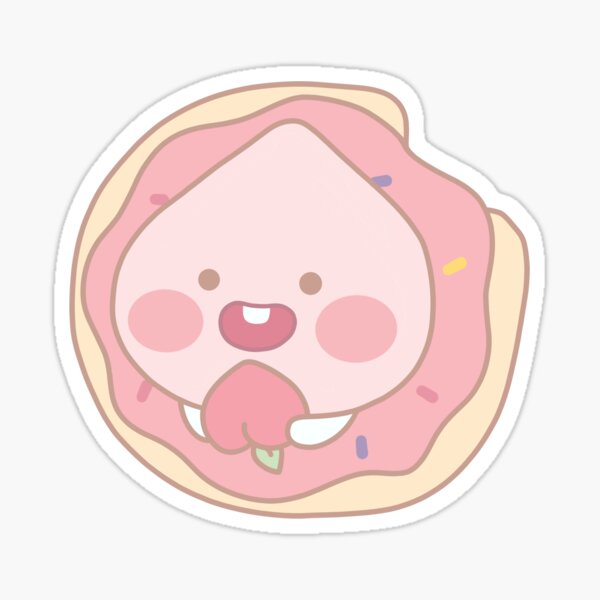 "Sweet Donut Baby Apeach | Peach Donut | Doughnut" Sticker for Sale by ...