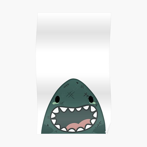 "Kawaii Zombie Megalodon " Poster for Sale by SofiaSava01 | Redbubble