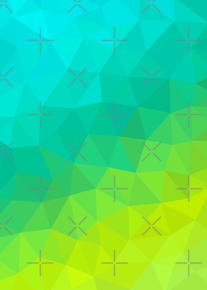 "Springtime Green Fields Abstract Geometric Triangle Pattern" by ...