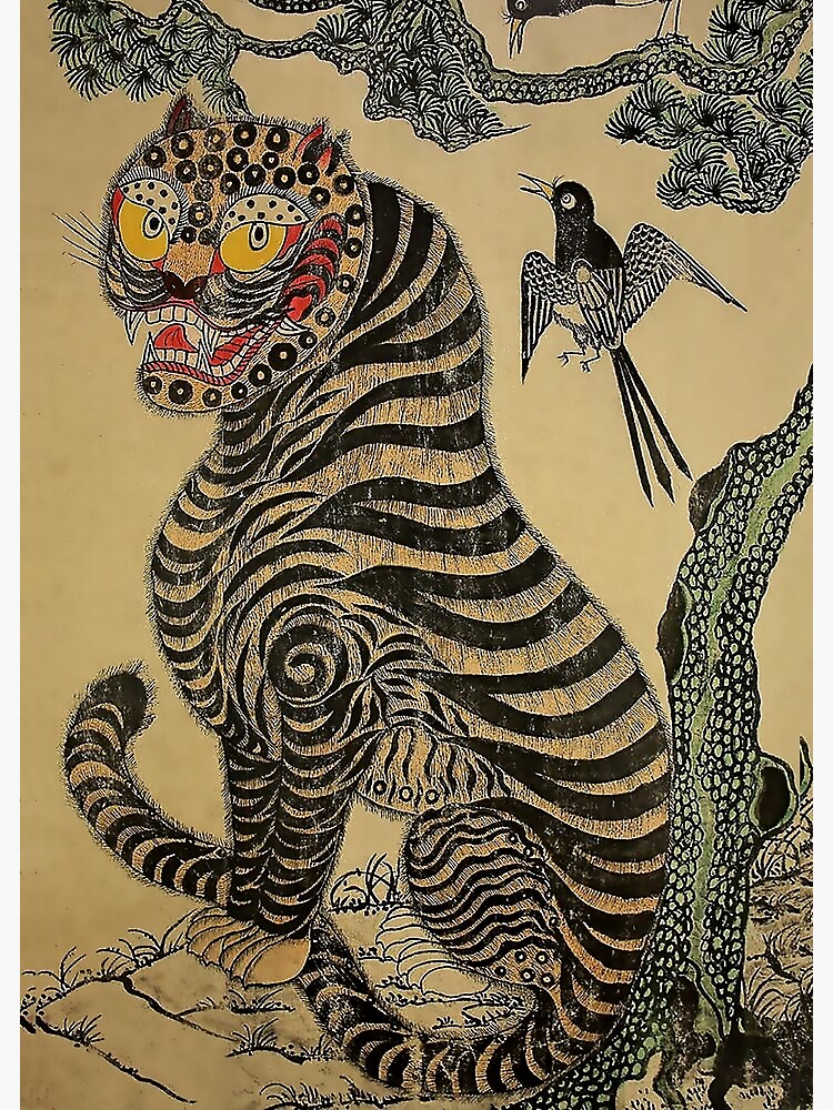 "Striped Vintage Minhwa Tiger and Magpie" Poster for Sale by ...