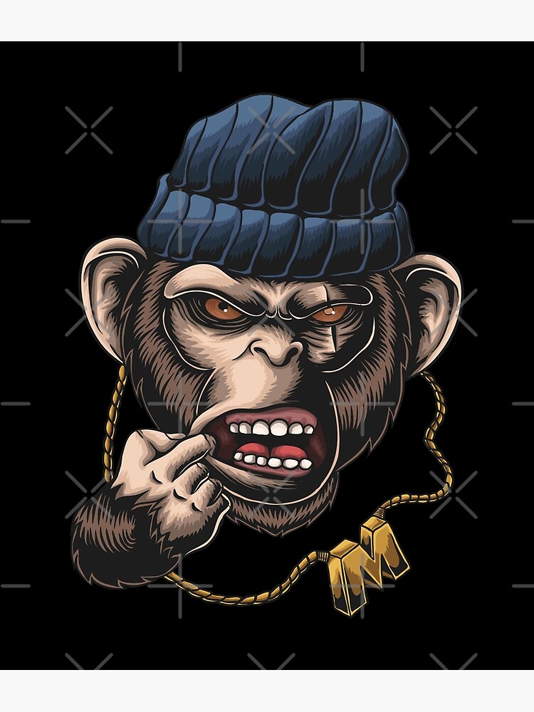 "Monkey gangster head" Poster by CuteTeeShirt | Redbubble