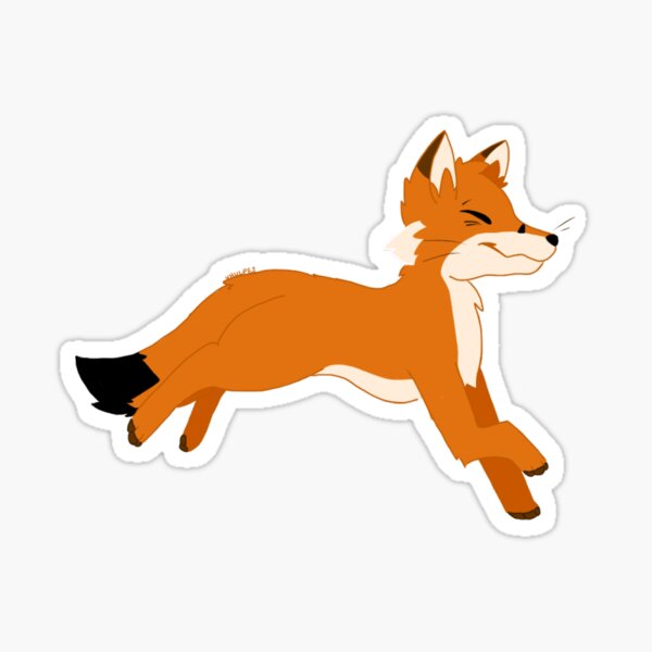 "Happy Red Fox" Sticker by JunkyardFox | Redbubble