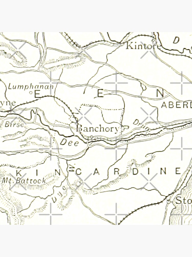 "BANCHORY & surrounding area map 1891" Sticker for Sale by yourscotland ...
